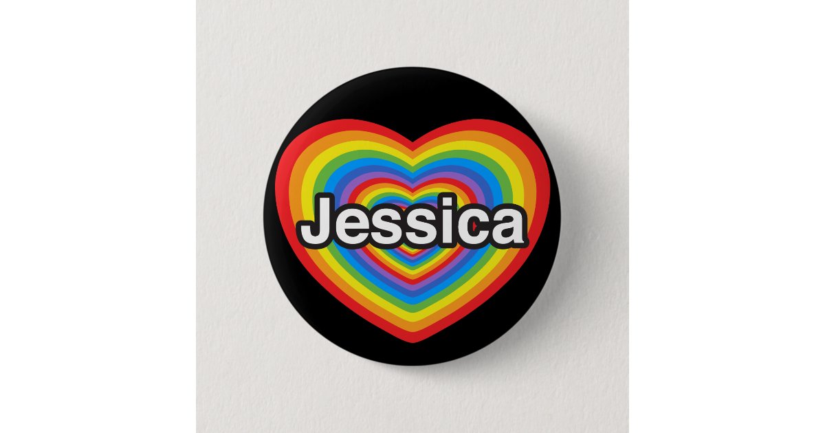 Bóton Redondo 5.08cm Eu amo Jessica. Eu te amo Jessica. Coração ...