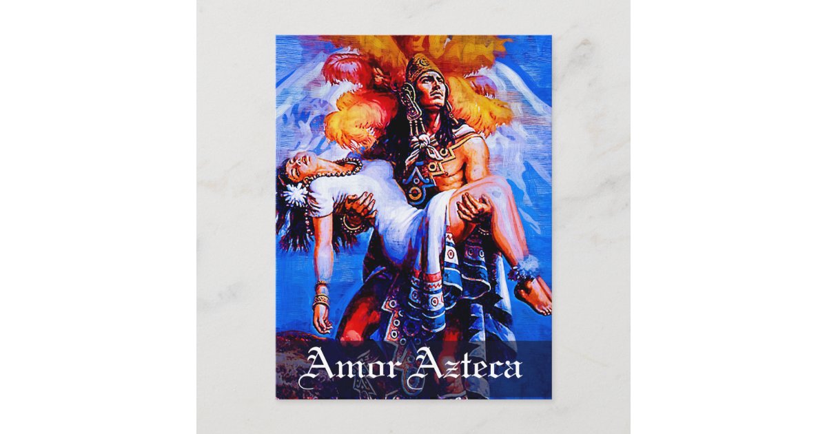 Cartão Postal Mexicano Aztec Legend Iztaccihuatl Popocatepetl | Zazzle ...