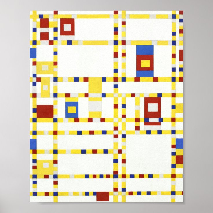Poster Boogie Woogie 1942 da Broadway de Piet Mondrian | Zazzle Portugal