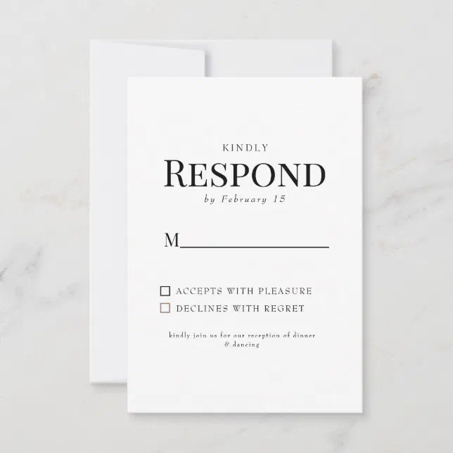 RSVP de Casamento Preto e Branco | Zazzle Portugal