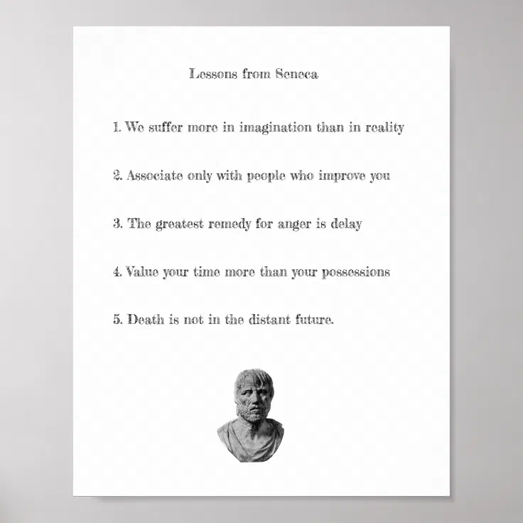 Seneca Poster - Lições de Filosofia Estática | Zazzle Portugal